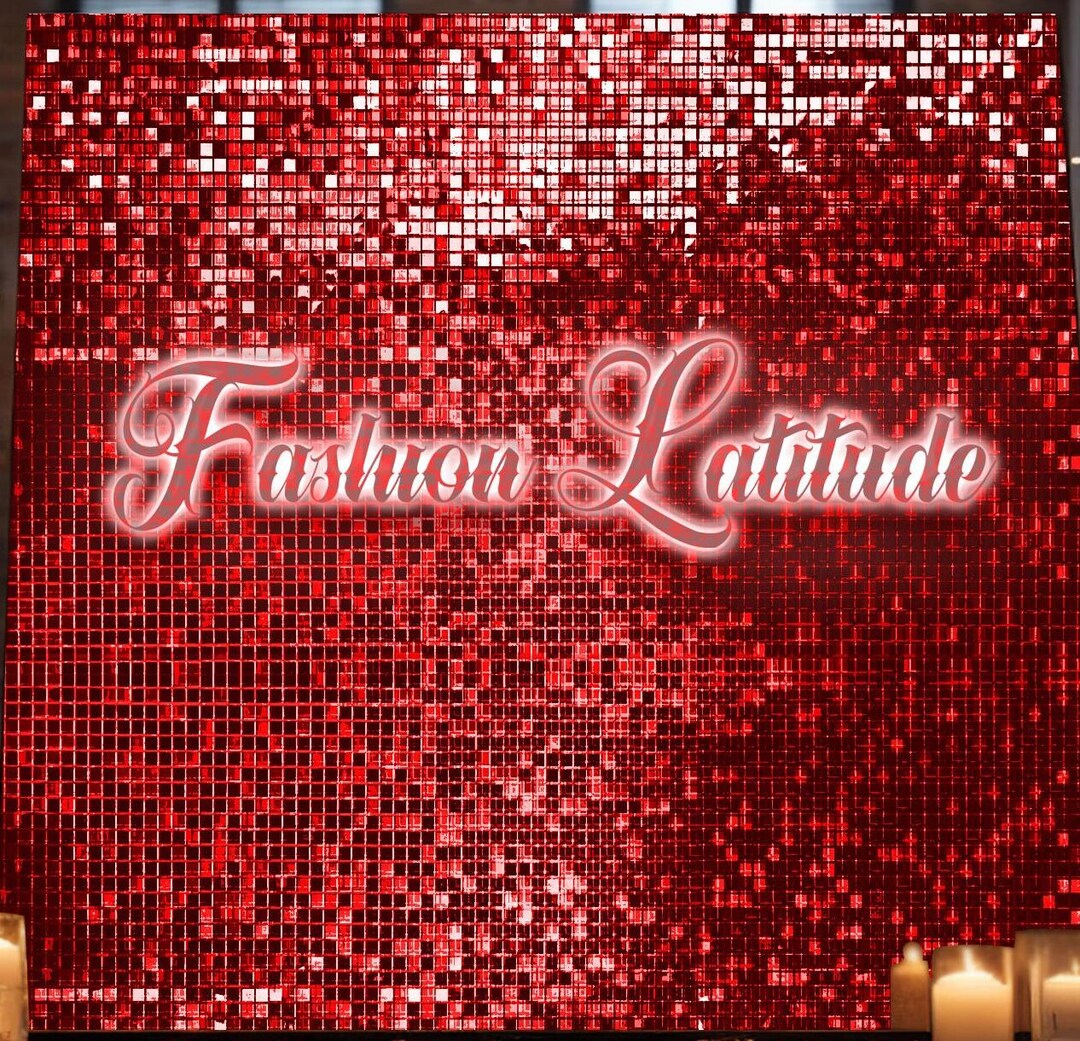 36 Panels Red 12"x12" Shimmer Sequin Wall Panels "clear Back" for ...