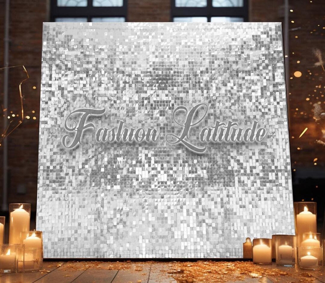 36 Silver 12x12 Shimmer Sequin Wall Panels clear Back for Backdrop ...