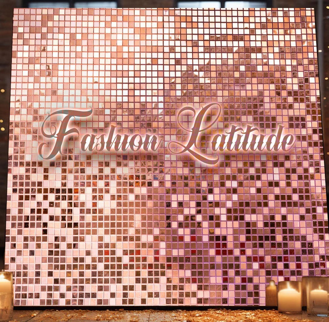 36 Rose Gold 12x12 Shimmer Sequin Wall Panels clear Back for Backdrop ...