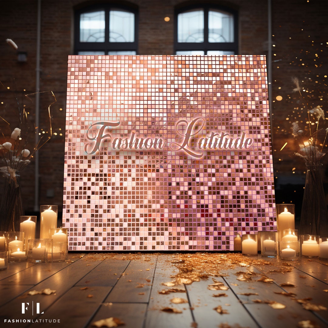 36 Rose Gold 12x12 Shimmer Sequin Wall Panels clear Back for Backdrop ...