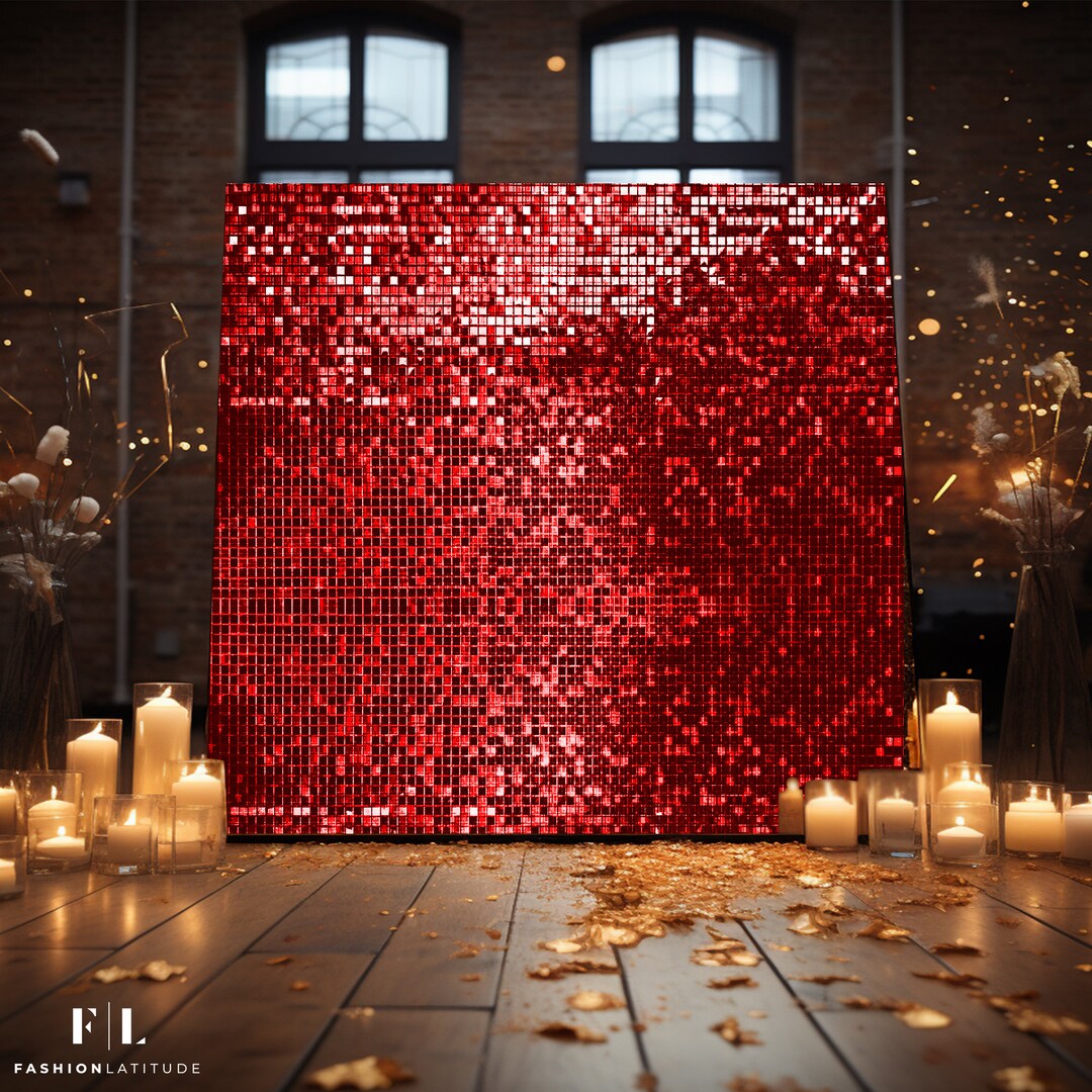 36 Panels Red 12x12 Shimmer Sequin Wall Panels - Etsy UK