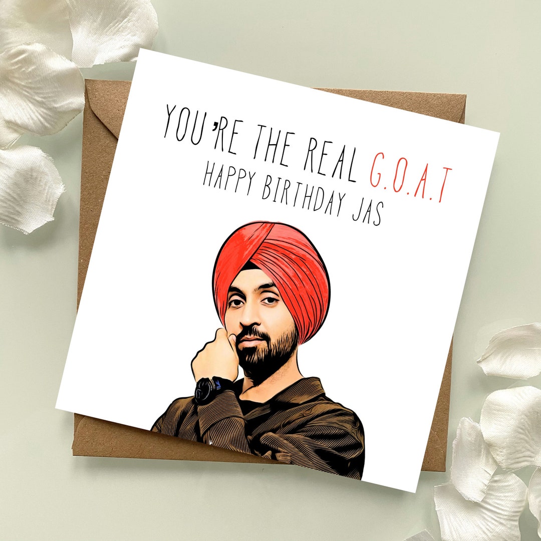Diljit Inspired Greeting Card | Personalised, Rangolicards ...