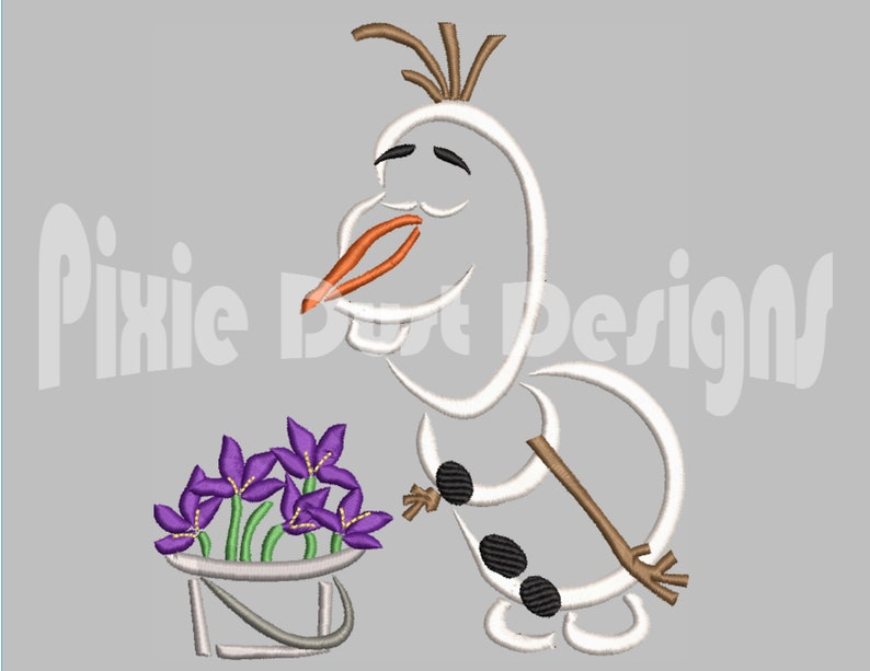 Olaf smelling flowers in Arendelle from Frozen Disney Pixar | Etsy