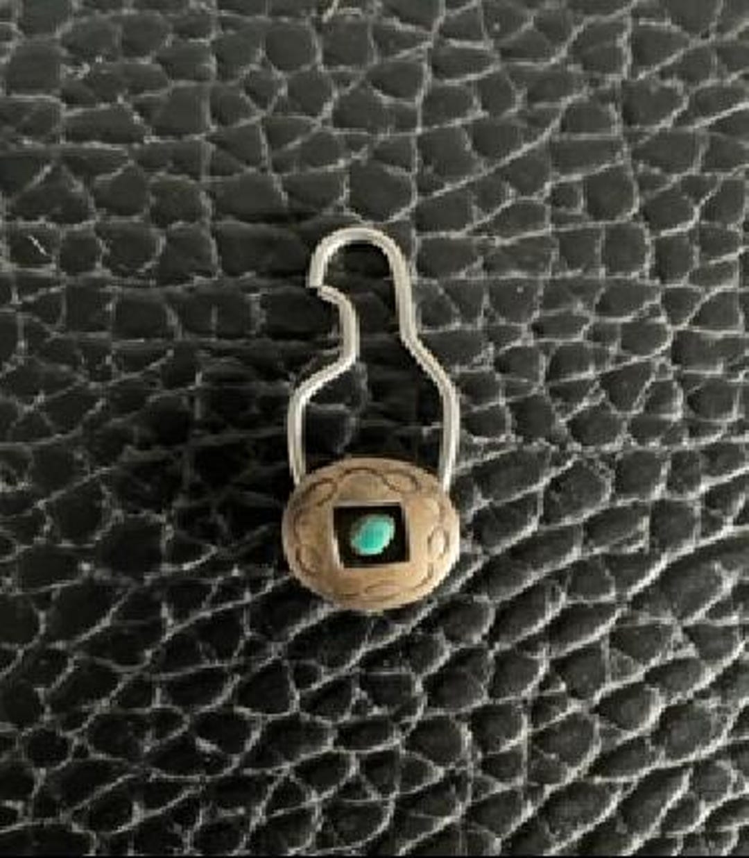 Vintage Silver and Turquoise Shadow Box Key Ring - Etsy