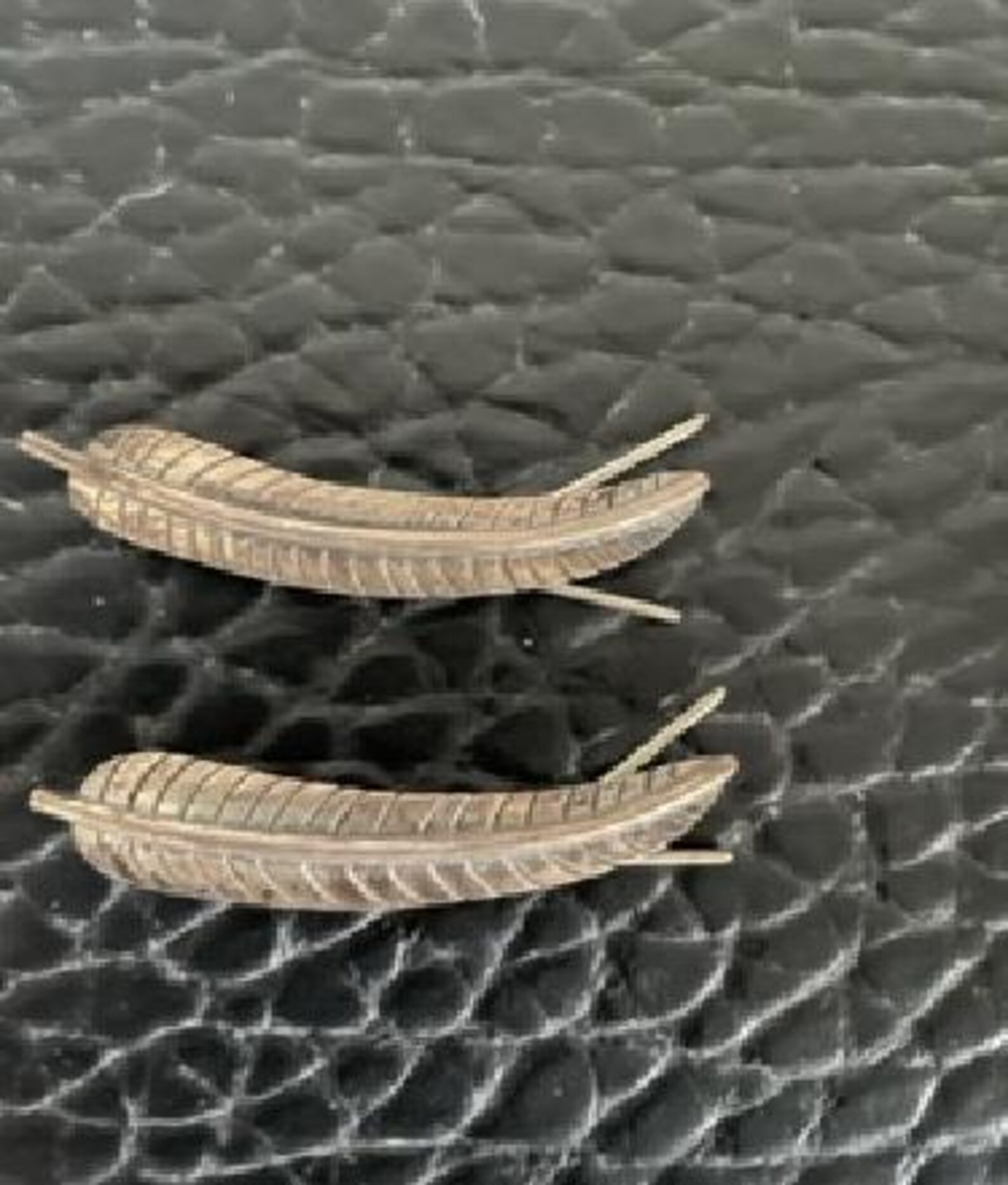 Silver Feather Barrette Set - Etsy