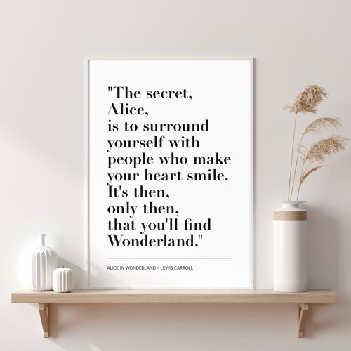 Alice in Wonderland Print Lewis Carroll Quotes When You - Etsy