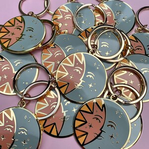Sun and Moon Keychain | Hippie Keyring | Manifest Keychain | Moon ...