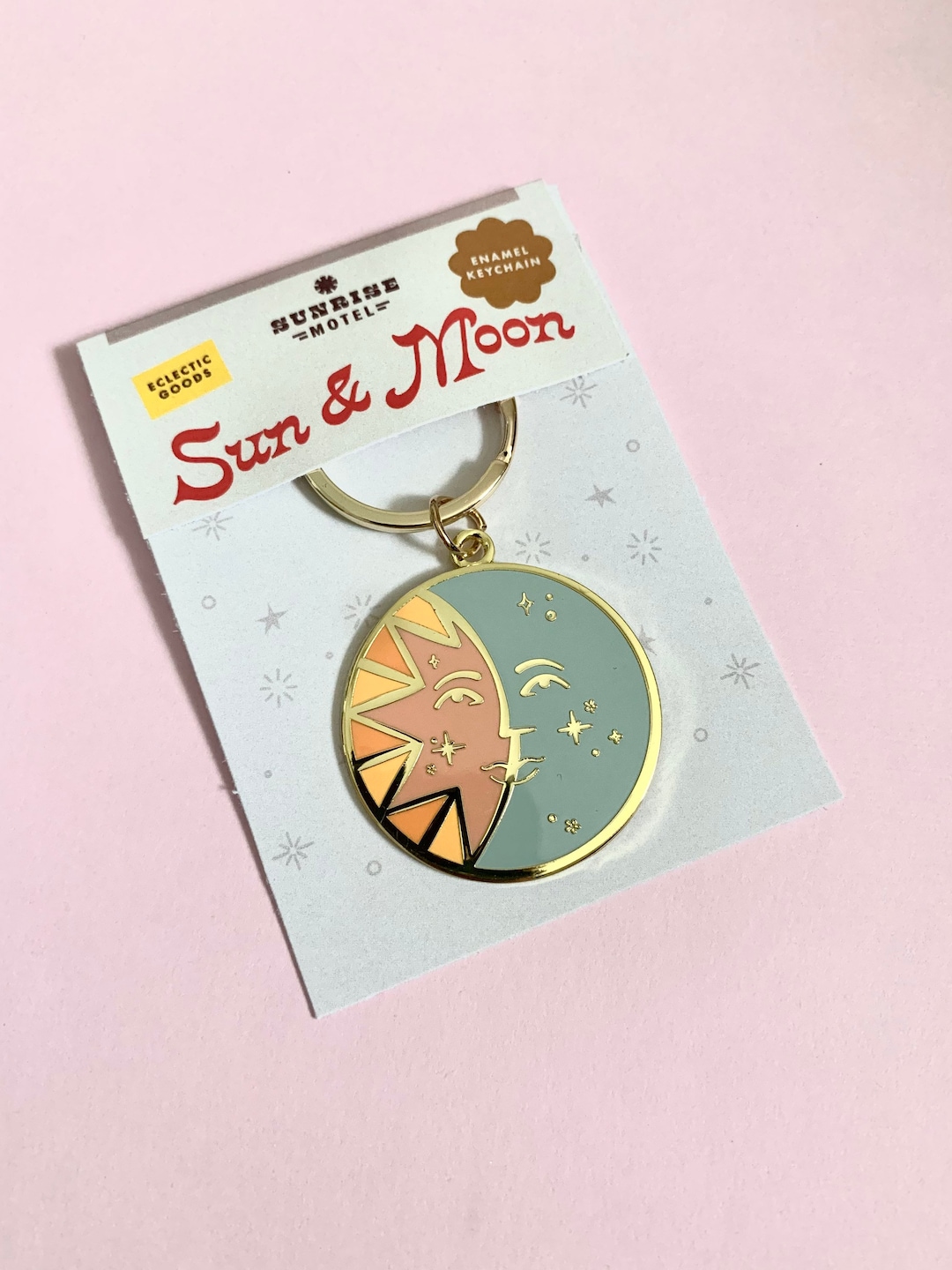 Sun and Moon Keychain | Hippie Keyring | Manifest Keychain | Moon ...