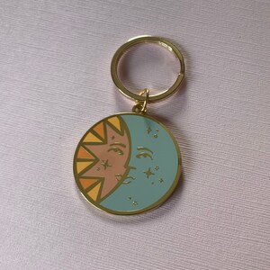Sun and Moon Keychain | Hippie Keyring | Manifest Keychain | Moon ...