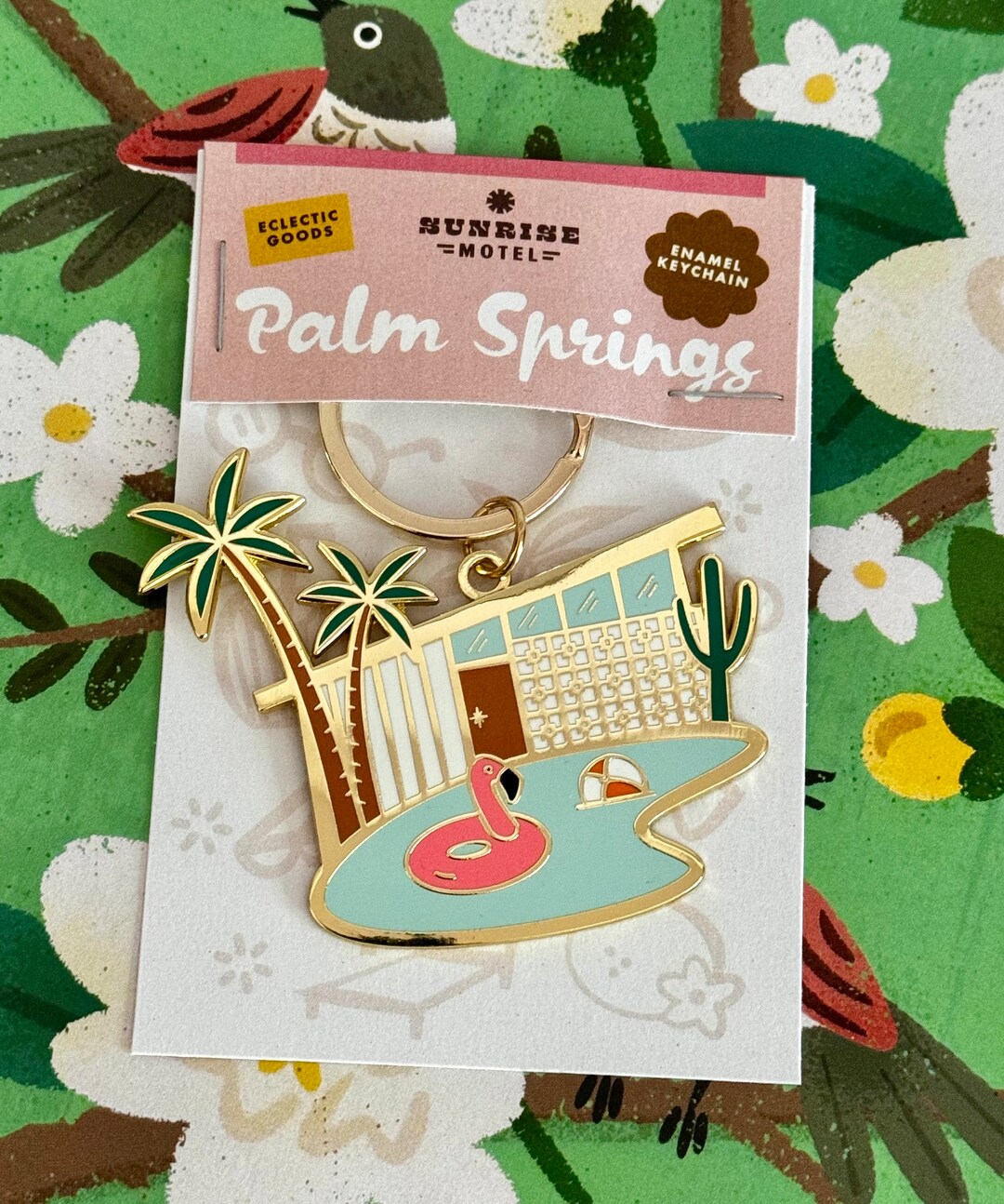 Palm Springs Enamel Keychain Palm Springs Keyring Palm Springs House ...