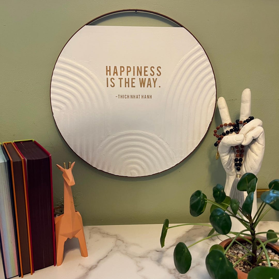 Inspirational Quotes, Textured Painting, Circular Boho Wood Wall Art ...