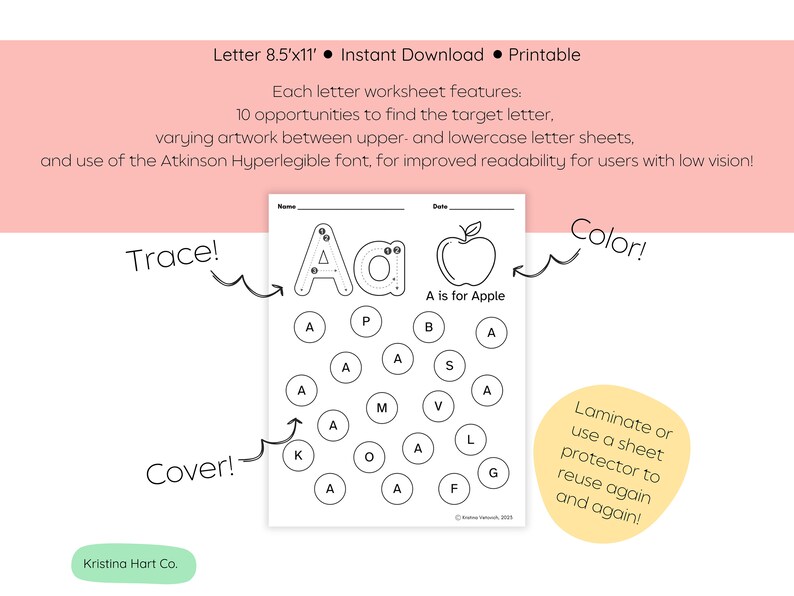 Uppercase Letter Identification, PRINTABLE, Color & Dot, Homeschool ...