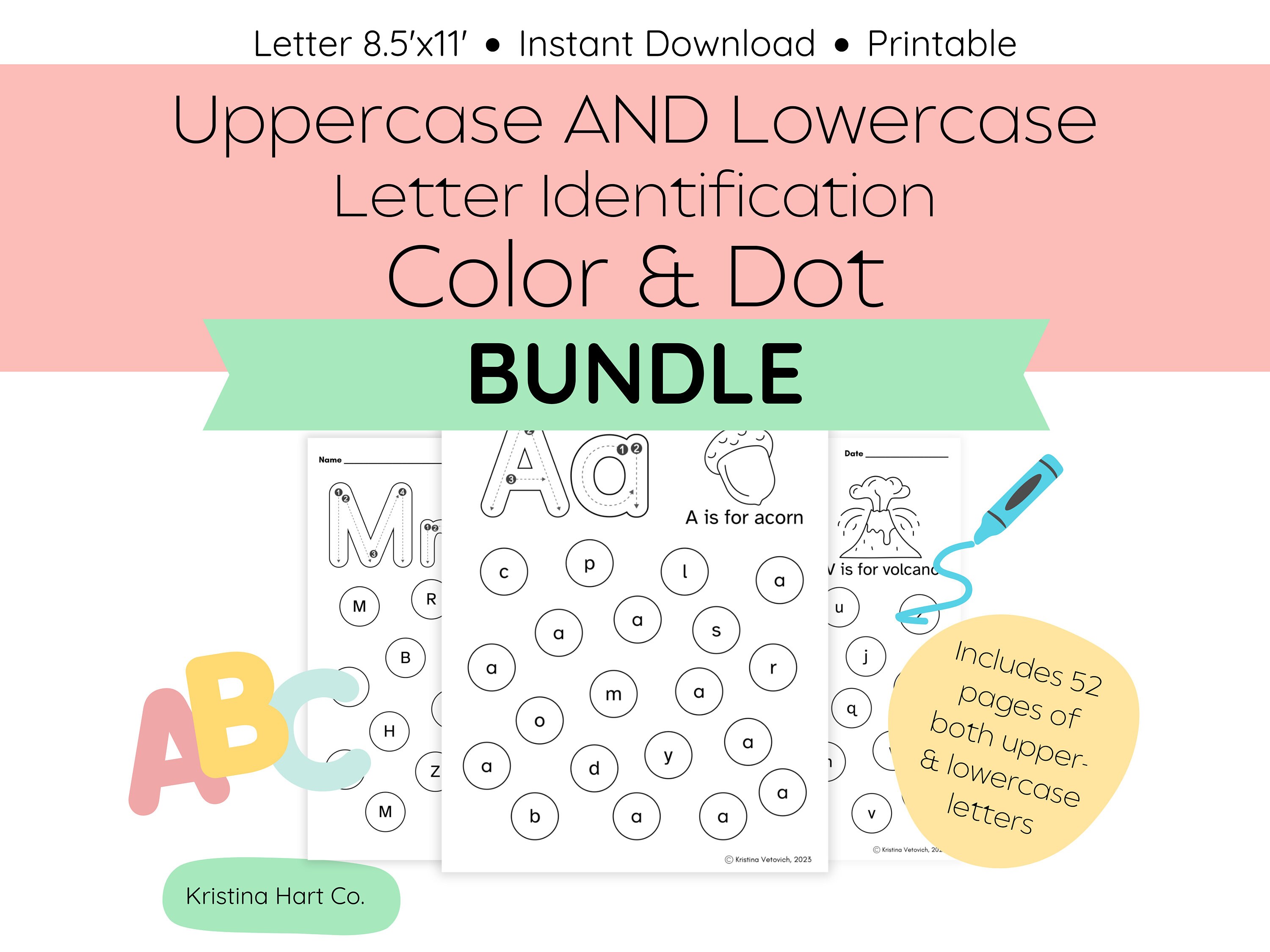 Uppercase and Lowercase Letter Identification PRINTABLE - Etsy