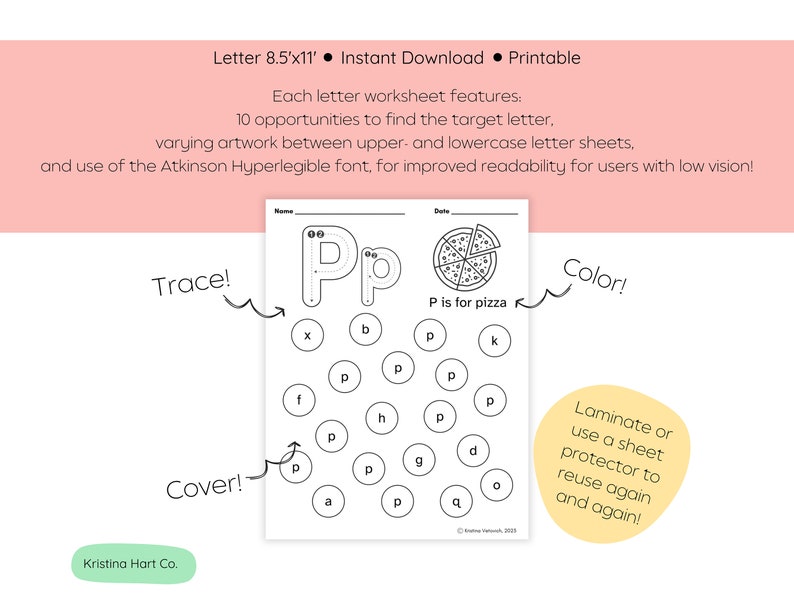 Lowercase Letter Identification, PRINTABLE, Color & Dot, Homeschool ...