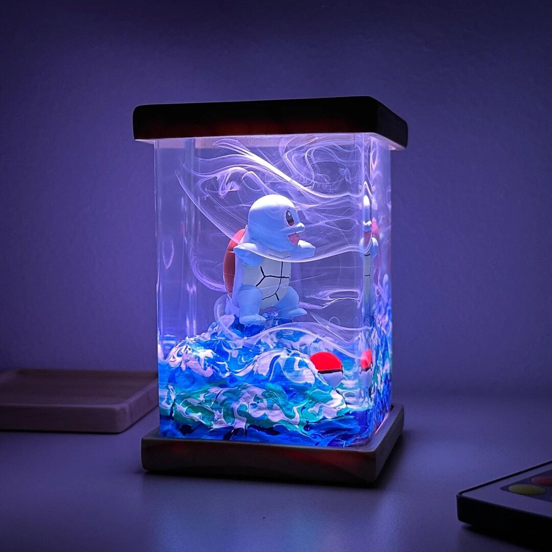 Squirtle Water Resin Lamp | Pokémon Night Light With Poké Ball ...