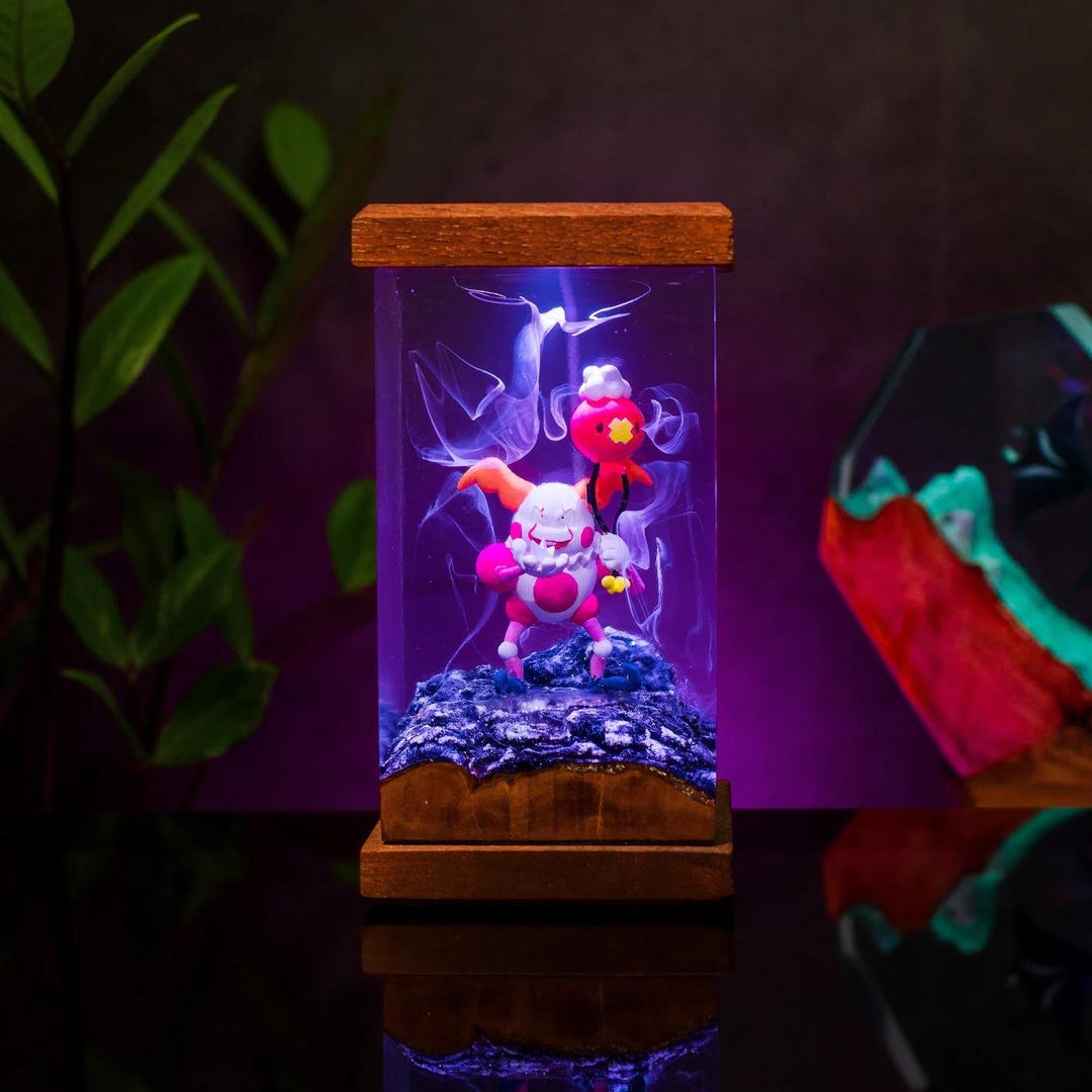 Mr. Mime Resin Light Sculpture | Handmade Pokémon Anime Lamp | Fantasy ...