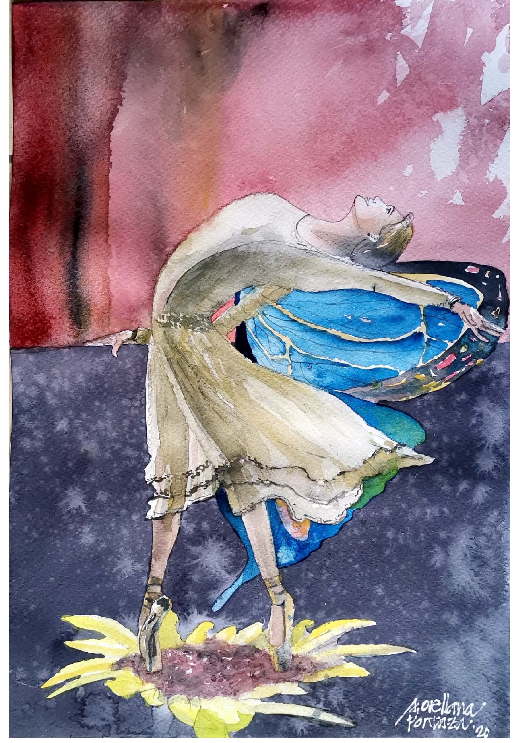 Ballet Dancer in Butterfly Flight Bailarina De Ballet En Vuelo De ...