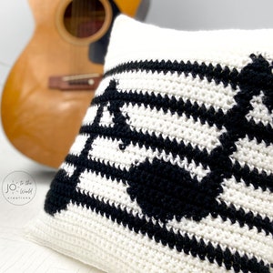 Music Notes Pillow Cover Crochet Pattern - Etsy