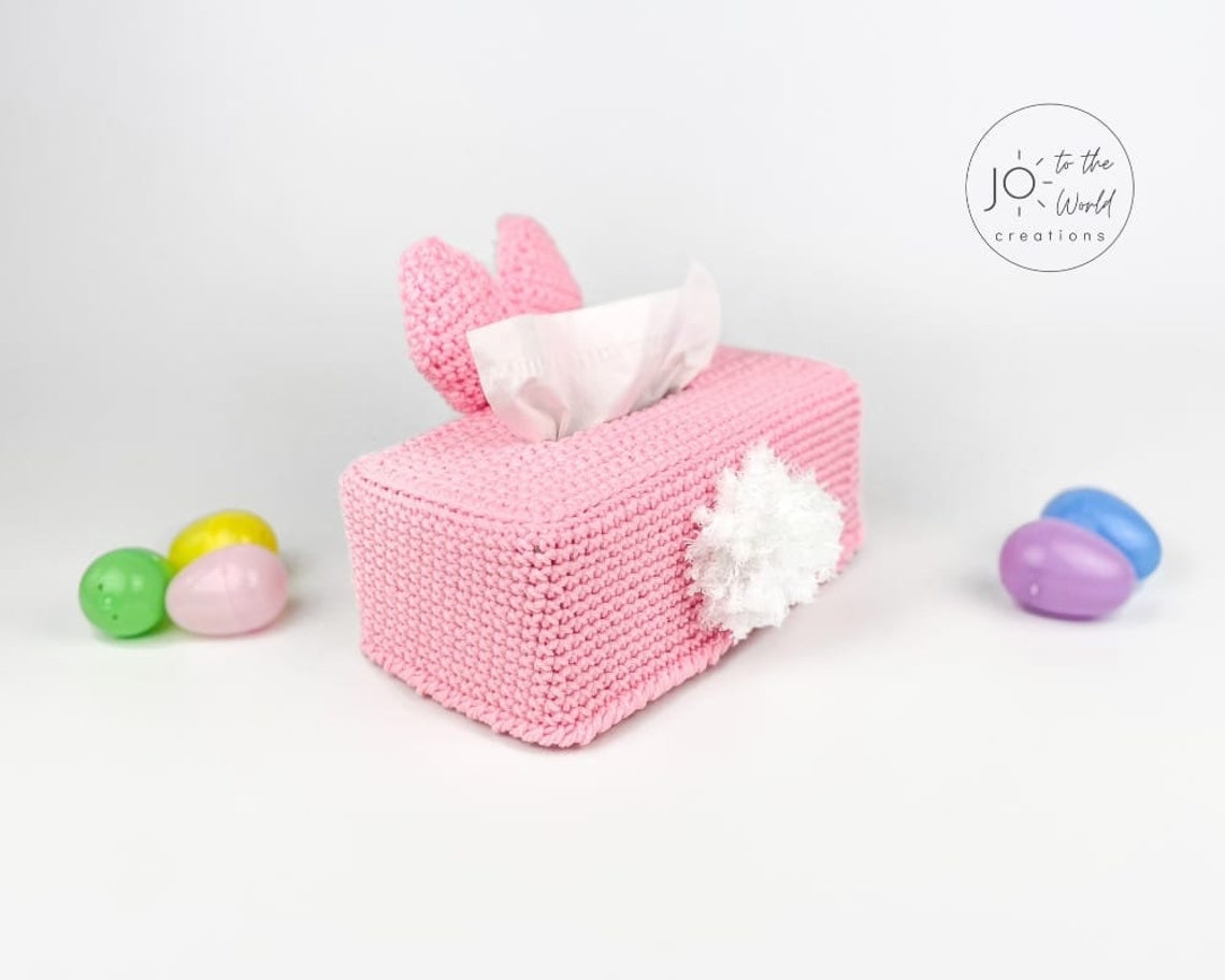 Easter Bunny Tissue Box Cover Crochet Pattern | Etsy