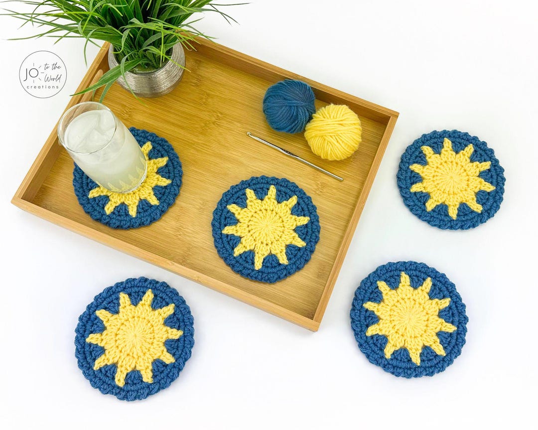 Sun Coasters PDF Crochet Pattern - Etsy
