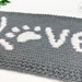 Crochet Paw Print Love Mat Pattern | Dog Mat | Pet Mat | Dog Bowl Mat ...