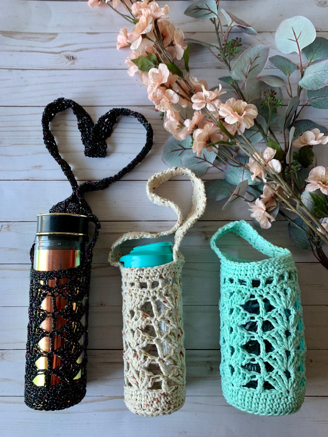 Crochet Water Bottle Holder 70 Color Options Hydroflask | Etsy