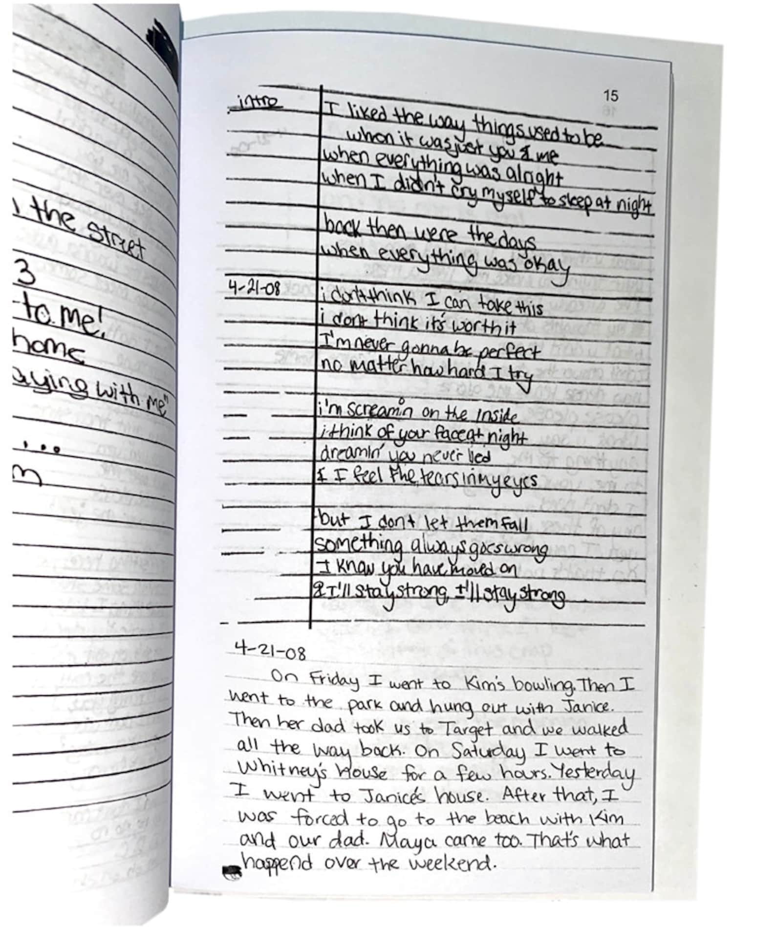 2008-2009 Used Handwritten Diary Dina Lilys Journal Print Copy Vintage ...