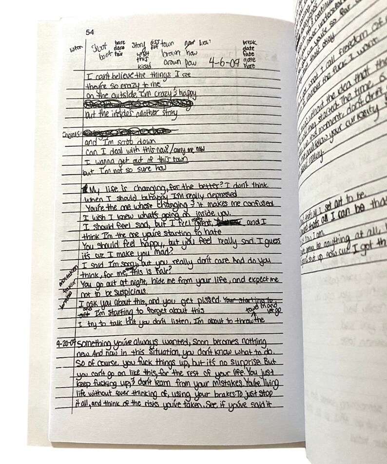 2008-2009 Used Handwritten Diary Dina Lilys Journal Print Copy Vintage ...