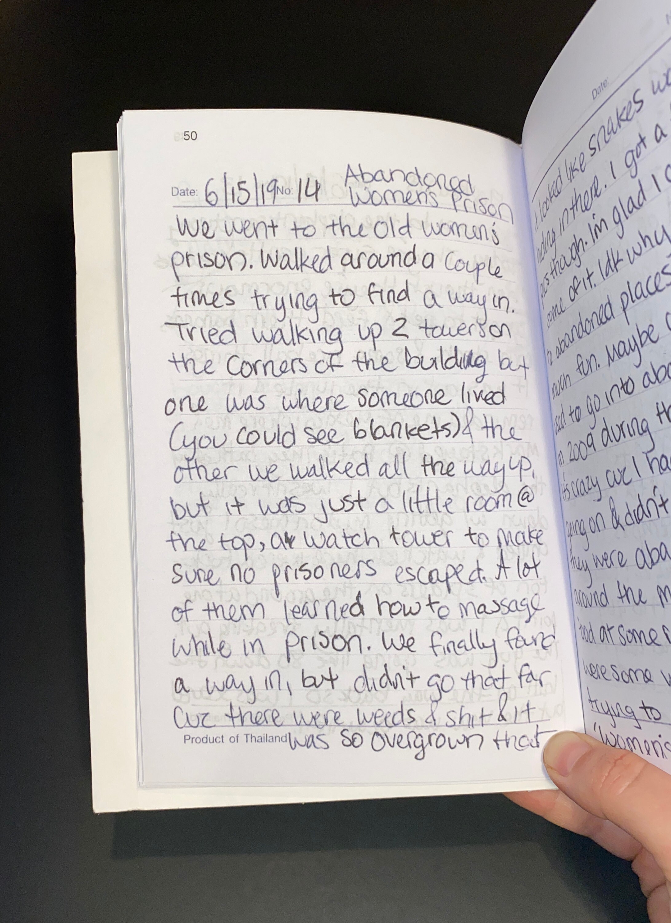 2019 Used Handwritten Travel Diary Scrapbook Thailand Japan of 23-year ...