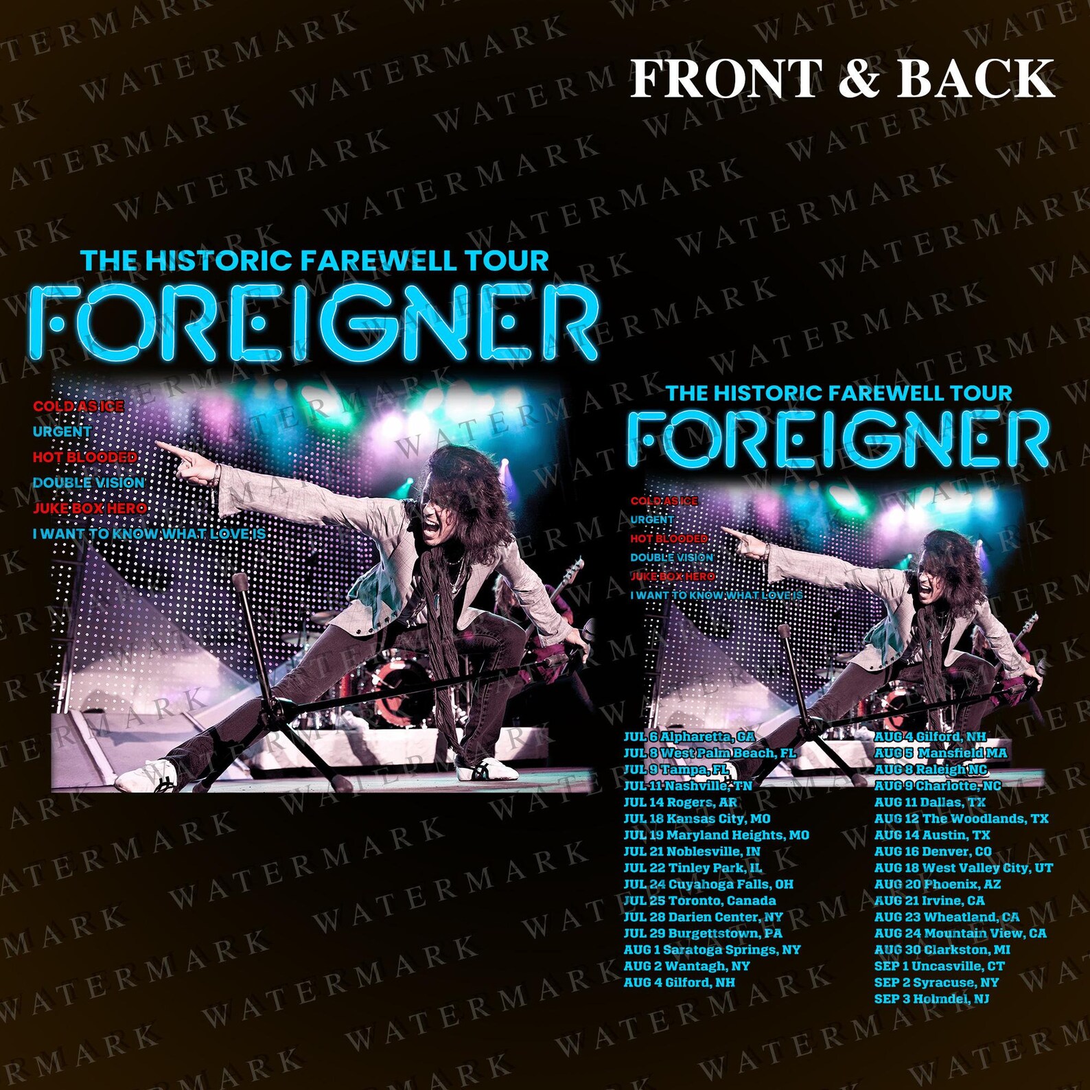 Foreigner PNG, Foreigner the Histroric Farewell Tour 2023 Shirt ...