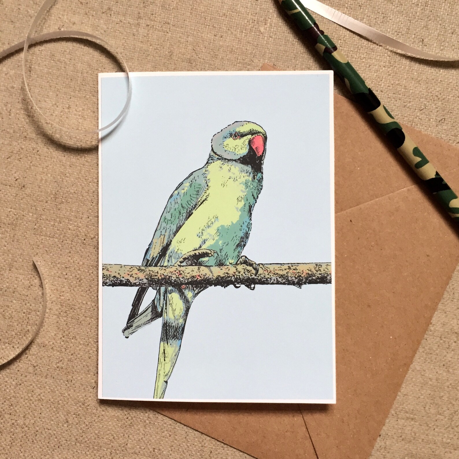 Parakeet Colourful Greeting Card - Etsy