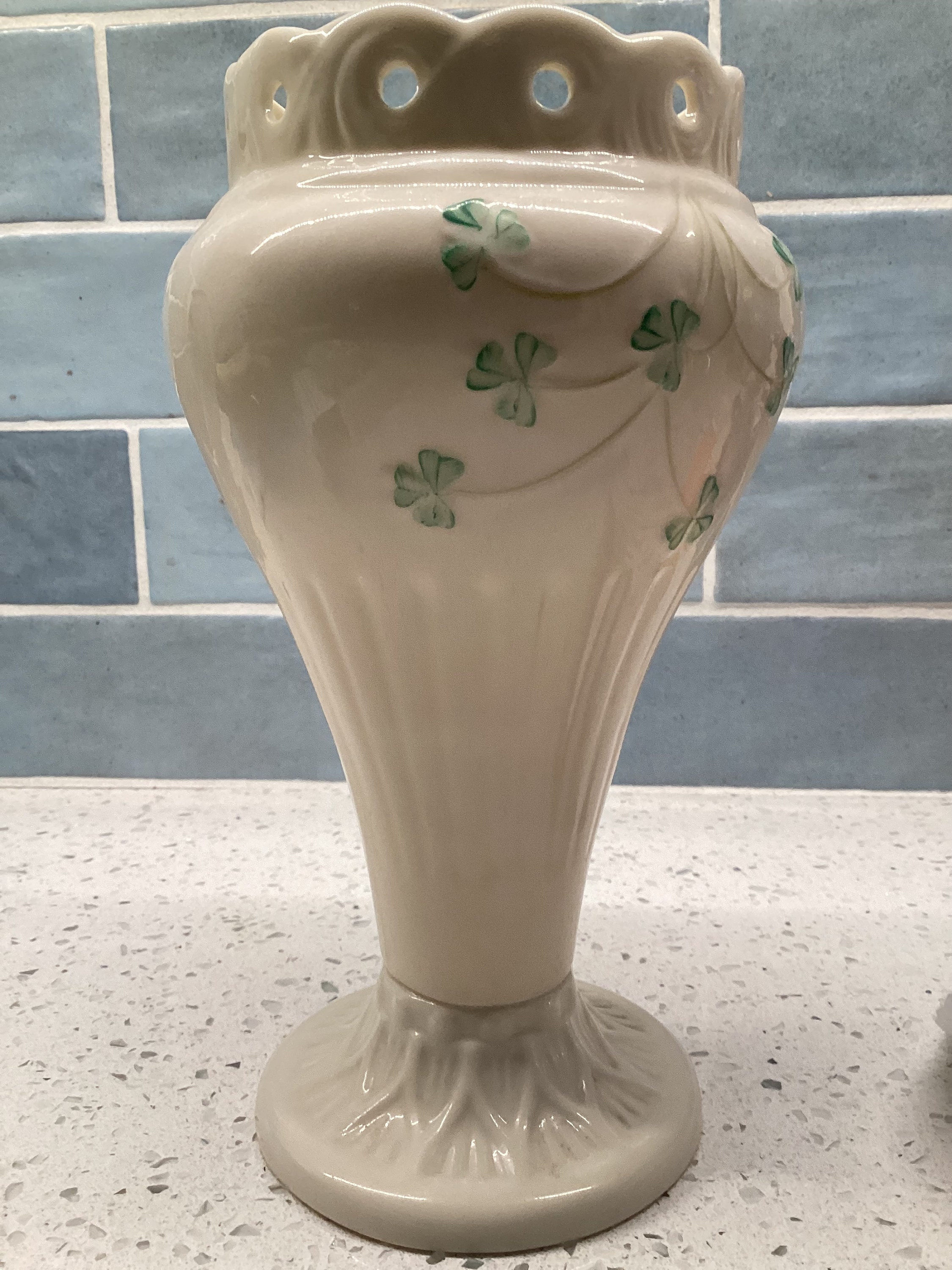 9/19 NEW PRICE Belleek Tall Shamrock Vase - Etsy