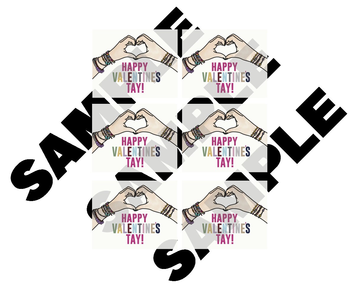 Taylor Swift Printable Valentines | “happy Valentine’s Tay” Instant ...