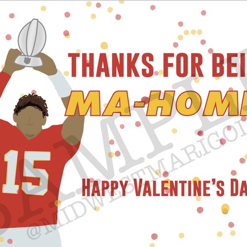 Mahomie Valentine Printable // Patrick Mahomes Kansas City | Etsy