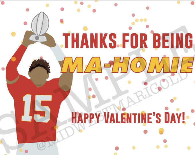 Kansas City Chiefs Printable Valentine’s Day Cards // Patrick Mahomes ...