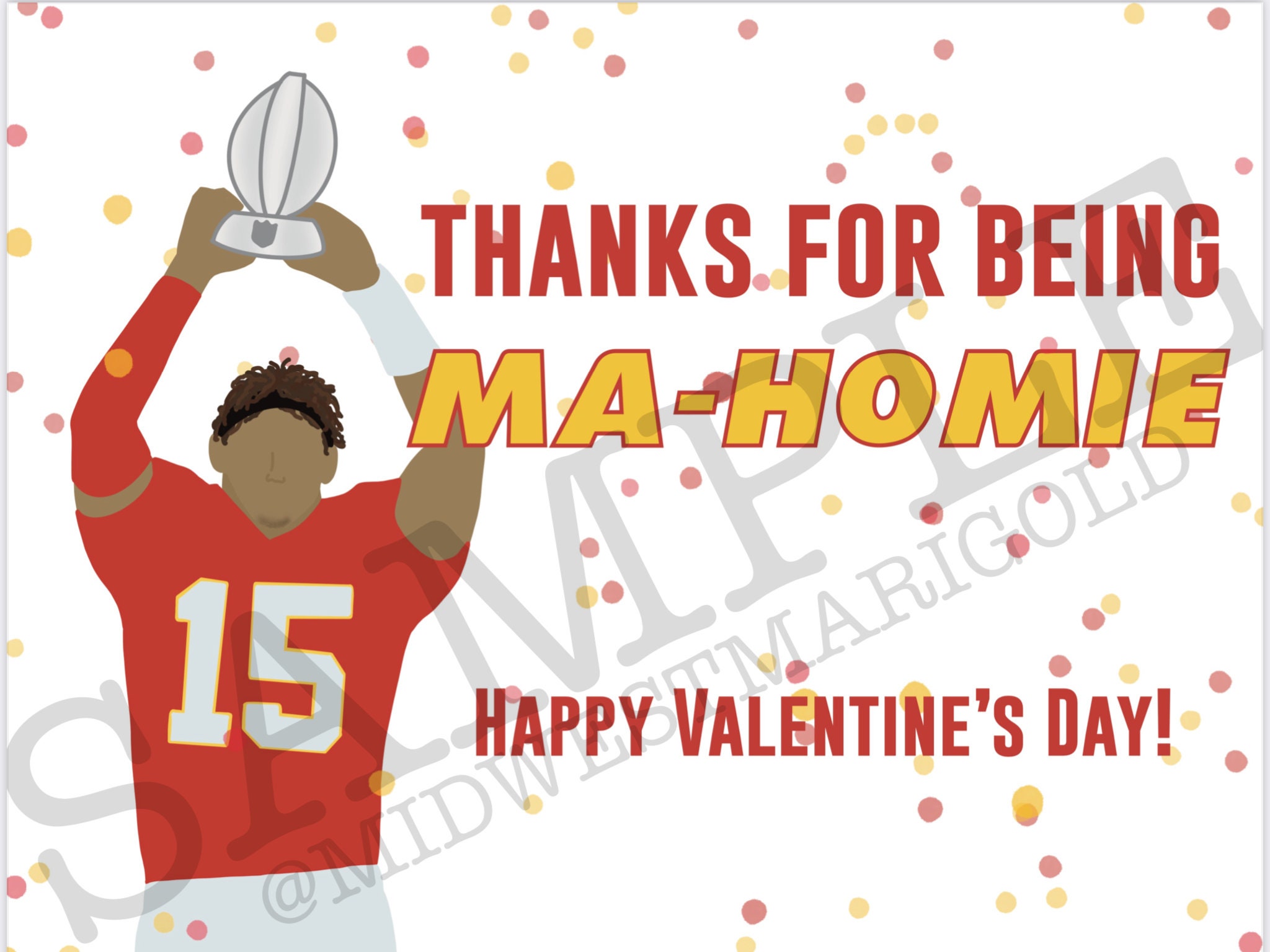 Mahomie Valentine Printable // Patrick Mahomes Kansas City Chiefs ...
