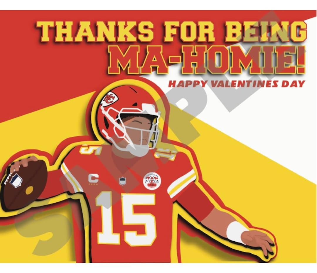 Patrick Mahomes Printable Valentines | Kansas City Chiefs | Thanks for ...