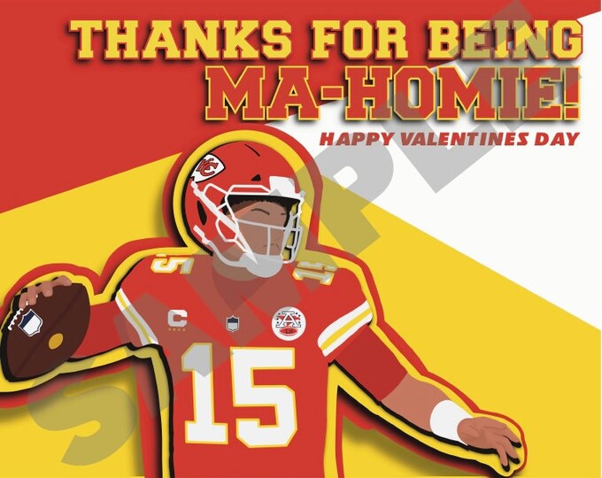 Chiefs Valentine's Day Cards, Mahomes & Kelce Printable (digital ...