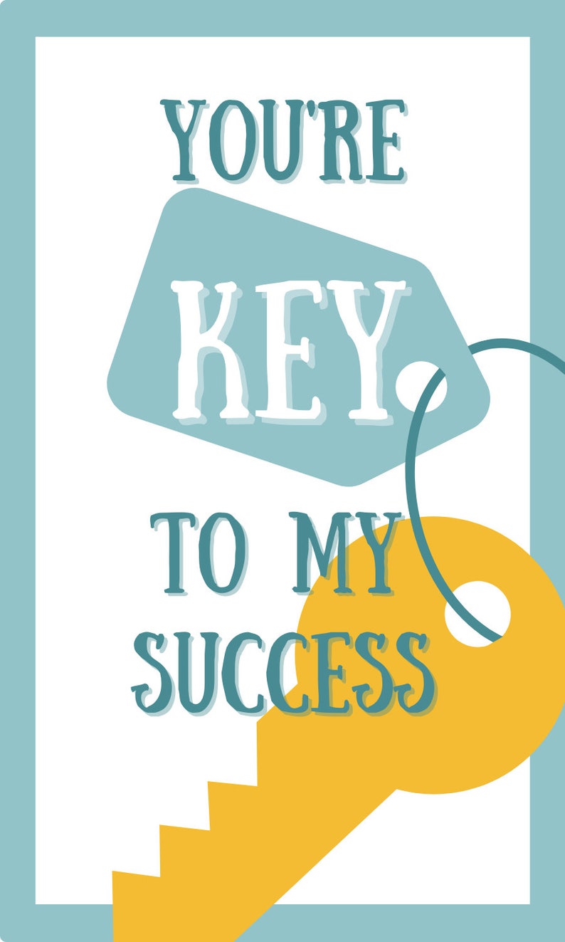 Key to My Success Printable Card | End of the Year Gift | Teacher ...
