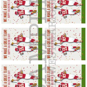 Chiefs Valentine's Day Cards, Mahomes & Kelce Printable (digital ...