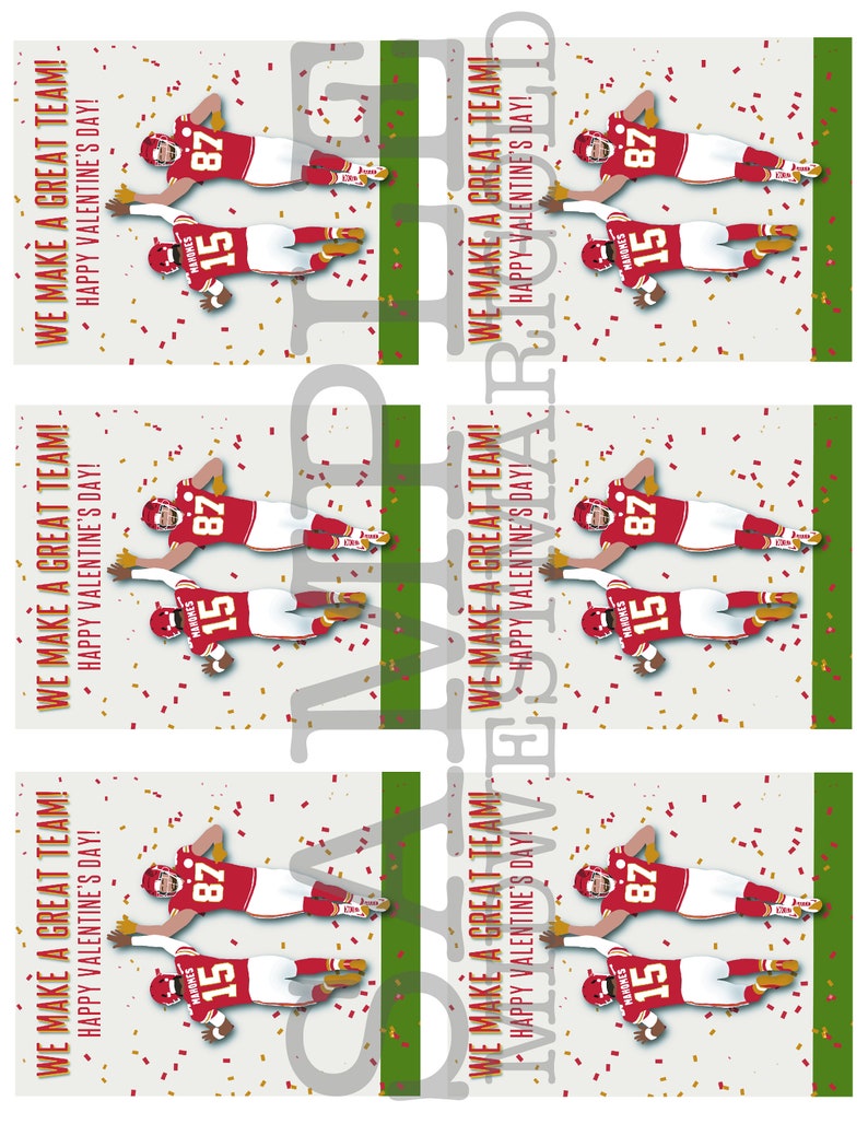 Kansas City Chiefs Printable Valentines Day Cards // Patrick - Etsy