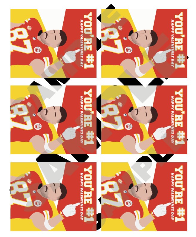 Travis Kelce Printable Valentines Kansas City Chiefs Instant Digital ...