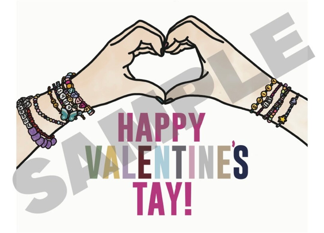 Taylor Swift Printable Valentines | “happy Valentine’s Tay” Instant ...