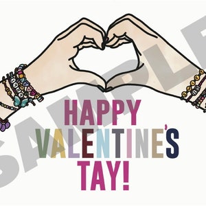Taylor Swift Printable Valentines | “happy Valentine’s Tay” Instant ...