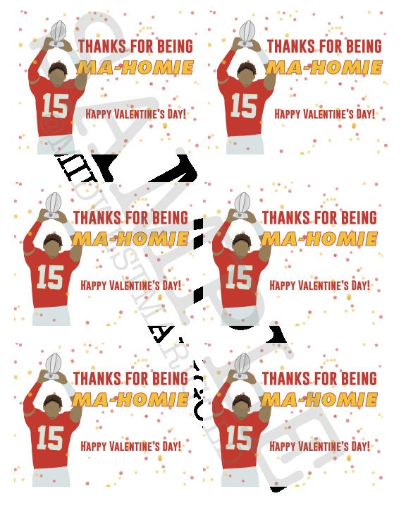 Mahomie Valentine Printable // Patrick Mahomes Kansas City Chiefs ...