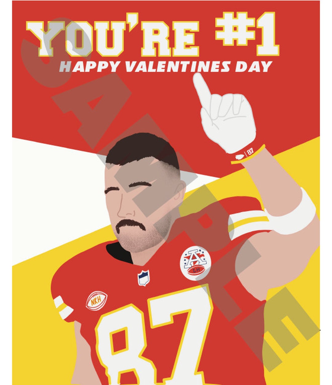 Travis Kelce Printable Valentines | Kansas City Chiefs | Instant ...