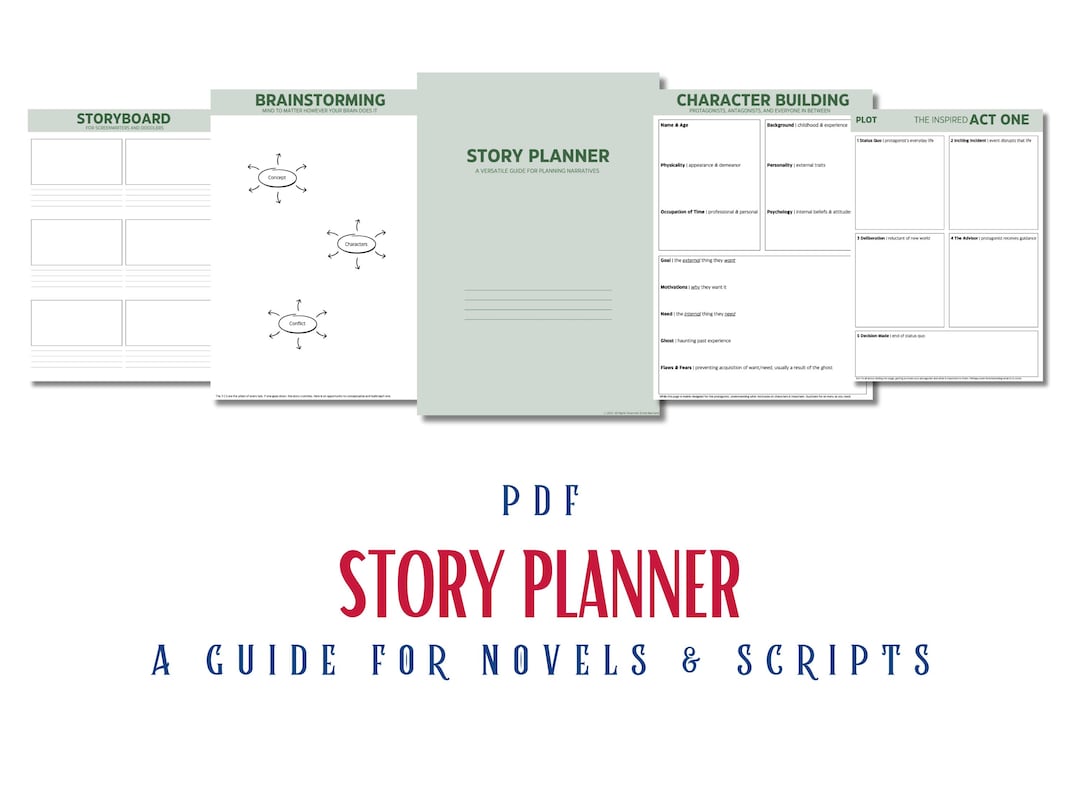 Story Planner | Template for Novels and Scripts | Writing Guide ...