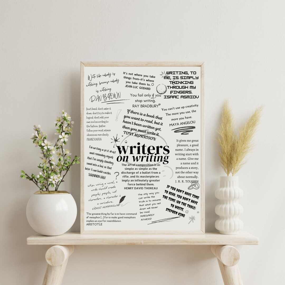 Motivational Writing Poster | Quotes by Authors for Writers | Wall Art ...