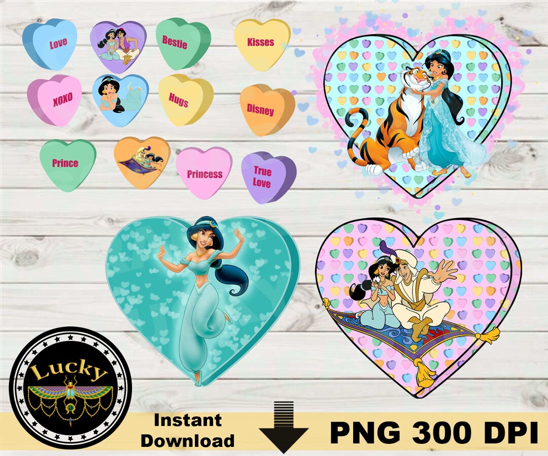 Jasmine Valentines, Aladdin Valentines, Princess Valentines, Rajah ...