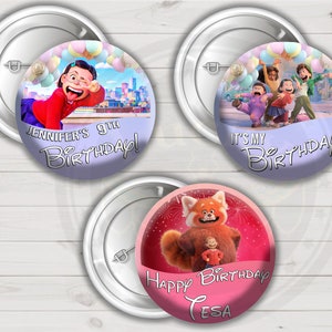 Turning Red Birthday Button Meilin Miriam Pirya Abby - Etsy